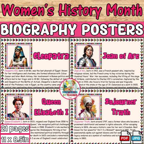 women's History Month Bulletin board | 20 Inspiring Women's Biography ...