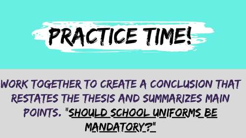 Argumentative Essay Writing, Concluding Paragraph, Rubric CCSS | TPT