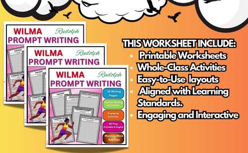 Wilma Rudolph Opinion And Prompt Writing Activities 4th,5th,6th,7th,8th ...