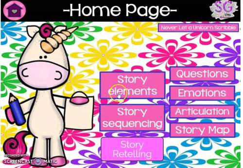 Never Let a Unicorn Scribble Book Companion BoomCards by Speech Glam ...