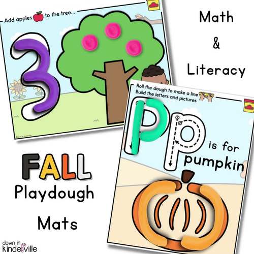 Fine Motor Activites: Math and Literacy Growing Bundle! Playdough Mats