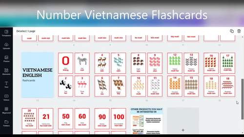 VIETNAMESE NUMBERS FLASH CARDS | NUMBERS vietnamese flashcards numbers