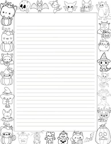 Halloween Writing Paper Decorative by Lower Mountain Teachings | TPT