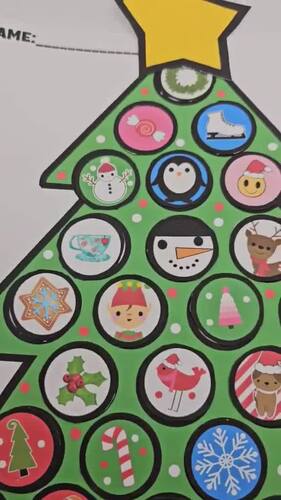 Christmas Advent Tree Craft Template December Craft Art Template ...
