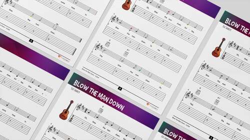 Blow the Man Down - Sea Shanty | Easy-to-Play Guitar Sheet Music & TAB