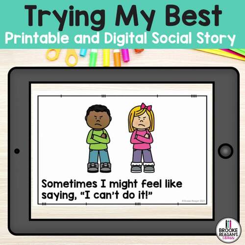 Social Story: Trying My Best by Brooke Reagan | TPT