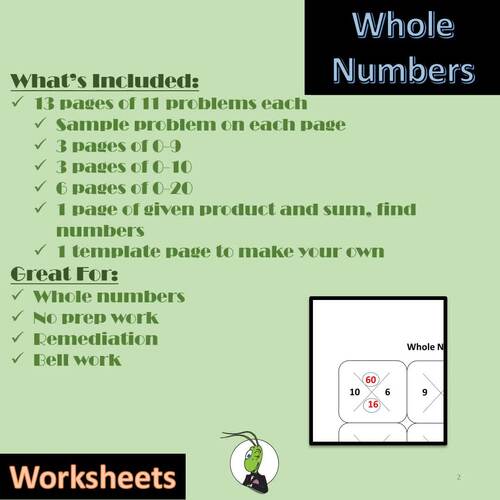 Whole Number Drill Multiply and Add Practice Game- Diamond/x | TPT