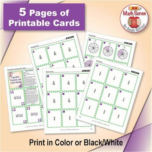 Equivalent Fractions with Circle Models: Math Sense Games & Activities ...