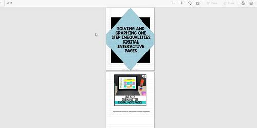 Solving and Graphing One Step Inequalities Digital Note Pages | TPT
