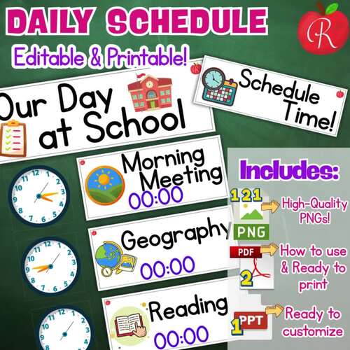EDITABLE Visual Daily Schedule Cards | Classroom Decor | Back to school ...