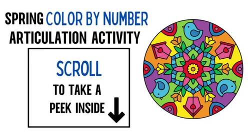 Spring Articulation Mandala Color By Code: Complex Clusters | TPT