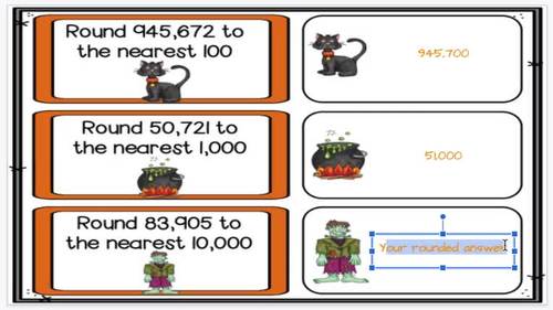 Halloween Math Task Cards Rounding Digital and Printable by Design ...