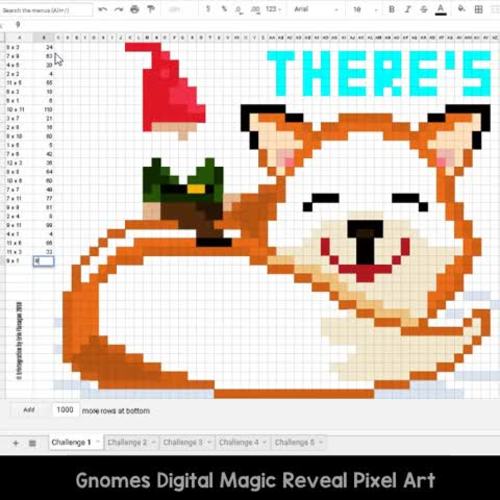 Gnomes Digital Pixel Art Magic Reveal MULTIPLICATION by Erintegration