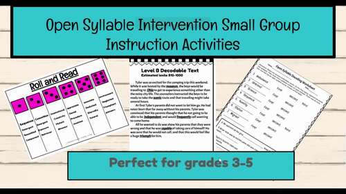 Open Syllable Decoding Multisyllabic Word Interventions by Dunkin' in 5th