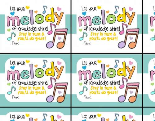 Melody (Melody Pops) Testing Motivation Gift Tag- Let your melody of ...