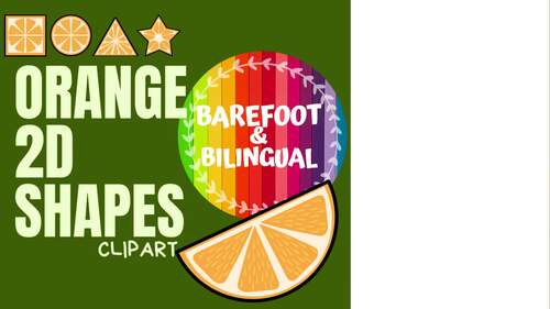 Oranges 2D Shape Clipart by Barefoot and Bilingual Clipart and More