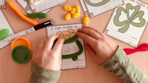 St Patricks Day Play Dough Mats Preschool Activities for Kids Play Doh ...