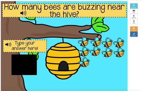 Counting 1-20 with Bees! Interactive Task Cards Boom Cards™ Digital ...