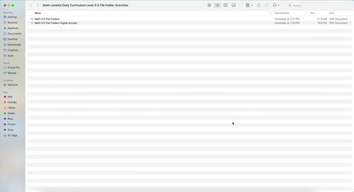 Level 0.5 Math Leveled Daily Curriculum FILE FOLDER ACTIVITIES | TPT