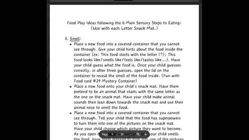 Letters Snack Mats, Printable Placemats for Picky Eaters with Food Play ...