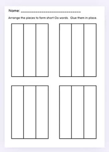 Low Prep! Cut, Match & Read! CVC Puzzle Bundle for Short I, O & U