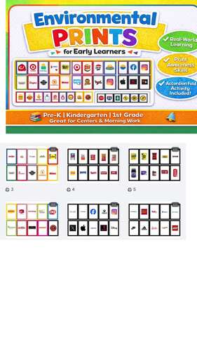 Environmental Print Posters | Early Reading& Writing l Accordion Fold ...