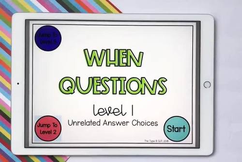No Print No Prep WH Questions Bundle for Distance Learning Speech Therapy