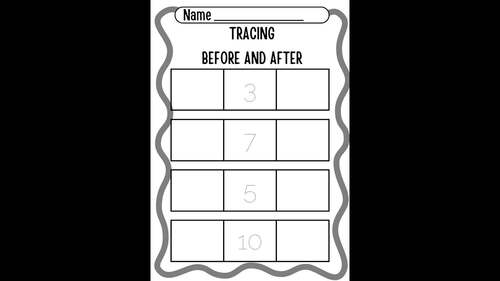 Number Worksheets - Printable - Kindergarten - Math - Tracing, Before ...