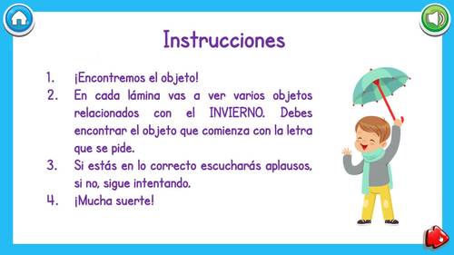PowerPoint Interactivo Veo, Veo Invierno | Spanish Winter Vocabulary Game