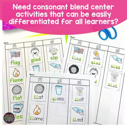Blends Cut & Paste Word Sorts - Consonant Blends Worksheets | TPT