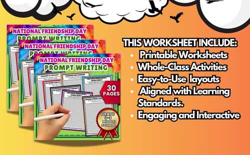 National Friendship Day Opinion Prompt Writing Activity 3rd,4th,5th,6th ...