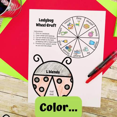 Ladybug Wheel Craft Articulation and Language Activity Summer Speech ...
