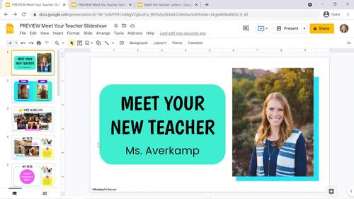 Welcome Back to School Letters | Meet the Teacher Template Editable Google