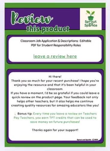 Classroom Job Application and Descriptions with Teacher Guide (Editable)