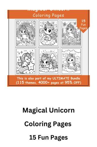 Magical Unicorn Coloring Activity: Printable Coloring Pages for Kids ...