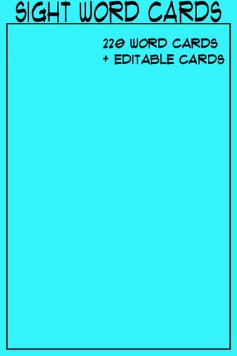 SIGHT WORDS PK - 3 WORD WALL CARDS Aqua Black Panda Theme Editable