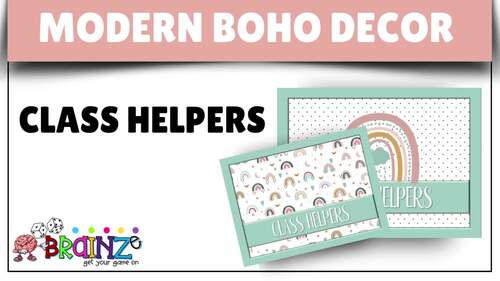 Modern BOHO Rainbow Classroom Jobs | Editable Neutral Class Decor by ...