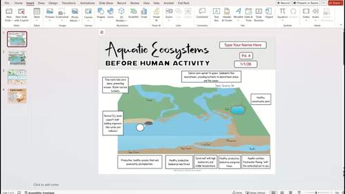 Human Impact on Aquatic Ecosystems Digital "Sticker" Poster Activity