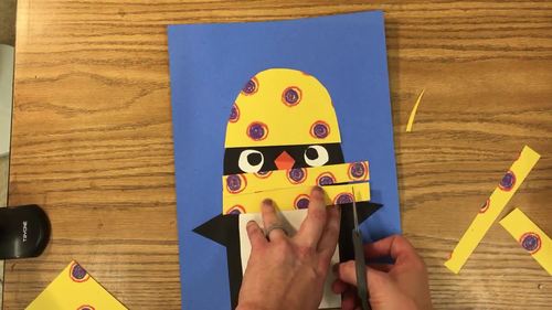 Winter Penguin Art Collage WITH VIDEO Instructions! Kindergarten and up!