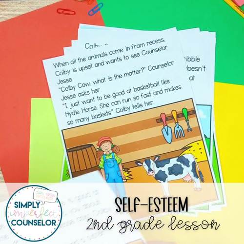 Self-Esteem School Counseling Lesson by Simply Imperfect Counselor