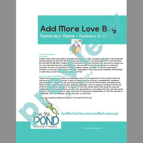 Valentine's Day Addition Activity Cards - Add More Love Bug by From the ...