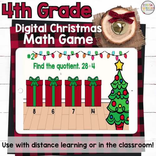 4th Grade Christmas Digital Math Division Activity | Distance Learning