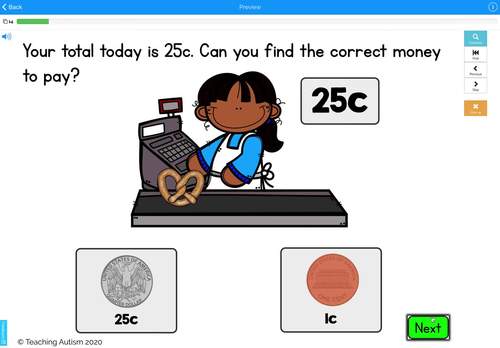 Paying for Groceries U.S. Money | Math Boom Cards by Teaching Autism