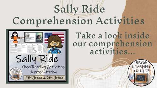 Sally Ride Close Reading Comprehension Activities | 5th Grade & 6th Grade