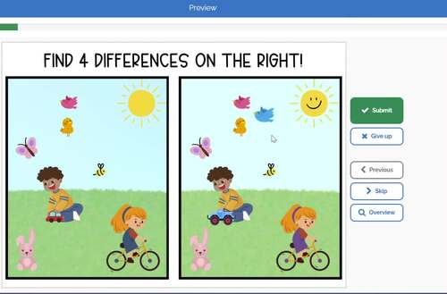 Springtime Spot the Difference | Boom Cards Deck by A Pedi PT | TPT