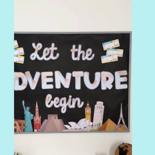 Bulletin board kit - door decor- Travel theme classroom decor | TPT