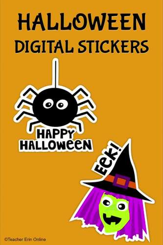 Digital Stickers Halloween Themed Halloween Digital Stickers | TPT