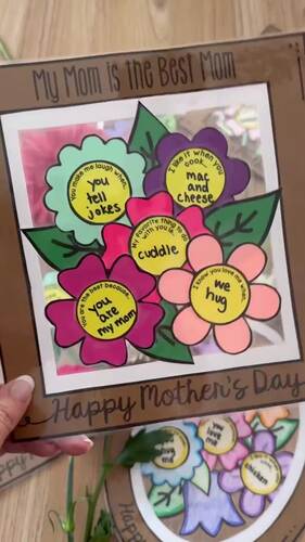 Mother's Day Editable Flower Frame Craft and Gift by Caffeine and Classy