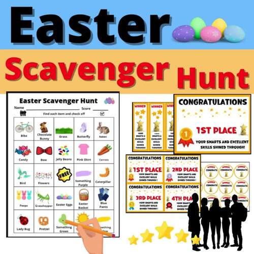 Easter Scavenger Hunt Game Activity Group Activities No Prep by DadsDesigns