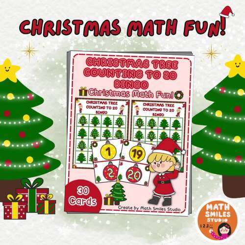 Christmas Tree Counting to 20 Bingo | Holiday Math Game | K-1st Grade